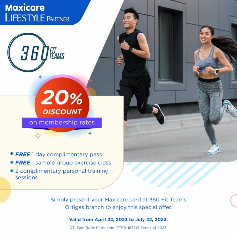 Get 20% off on membership rates at 360 Fit Teams | Maxicare